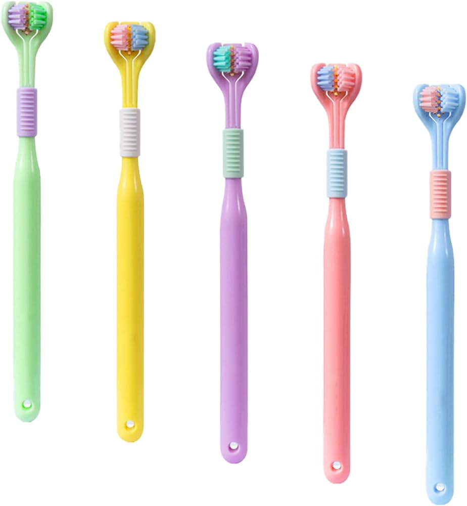 Three-Sided Toothbrush Ultra Fine & Soft with Tongue Scraper – Kids ...
